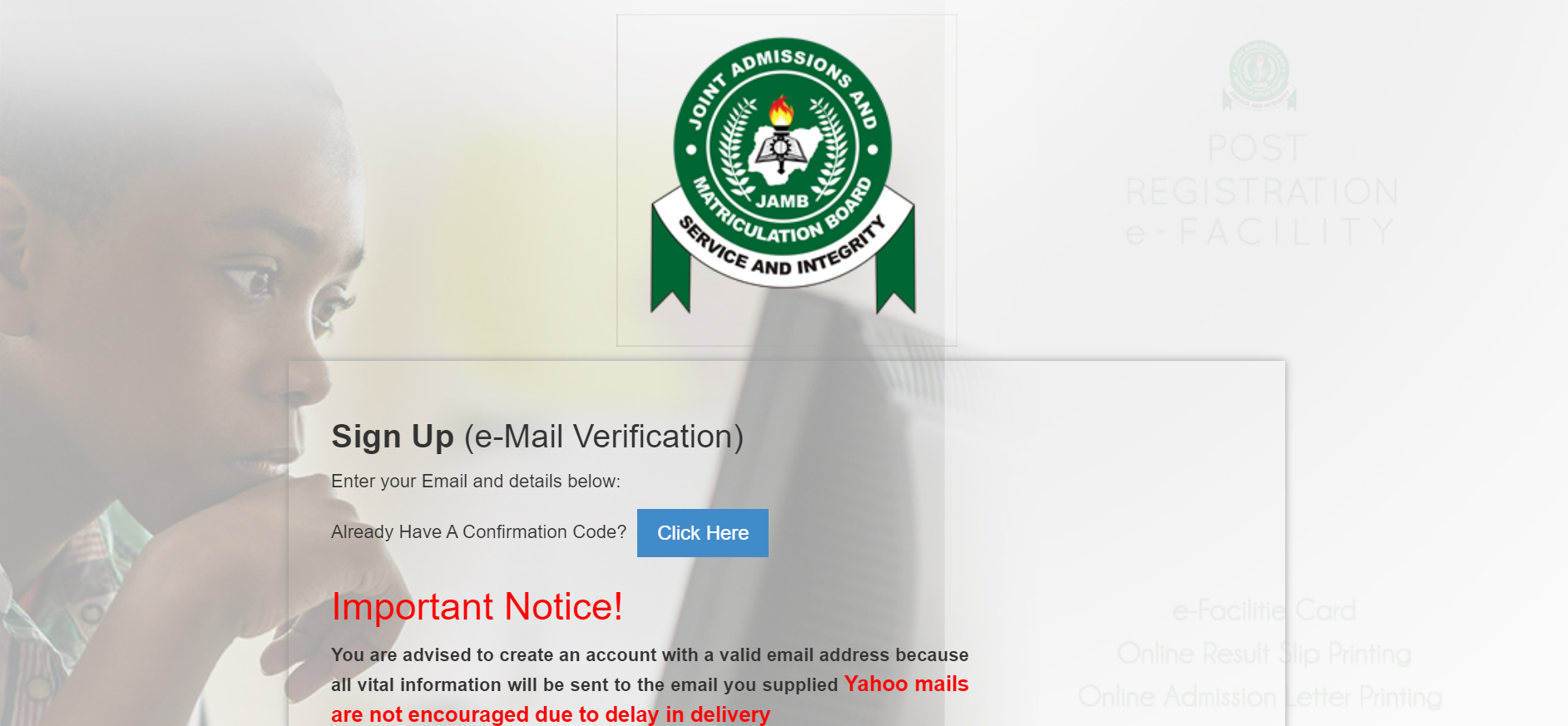 How to Create JAMB Profile 2023/2024 Online | SMS